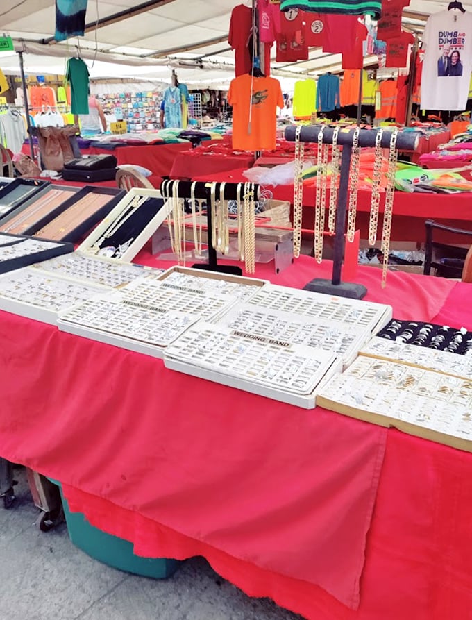 Jewelry paradise! Gold chains and statement pieces waiting to transform ordinary necks into extraordinary conversation starters.