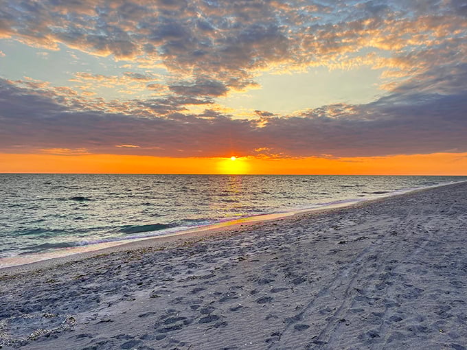 Sunset symphony: As day bids farewell, the beach transforms into nature's most spectacular theater, no tickets required.