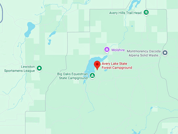 16. avery lake state forest campground map