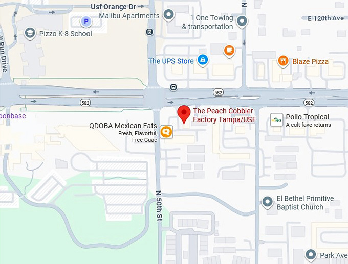 16. the peach cobbler factory tampa usf map