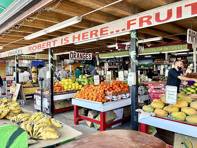Welcome to fruit paradise! Robert Is Here stands as a colorful beacon of tropical bounty in Homestead, Florida.