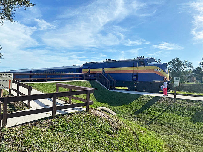 That blue and yellow beauty isn't just for show&mdash;it's your ticket to a murder mystery adventure on wheels.