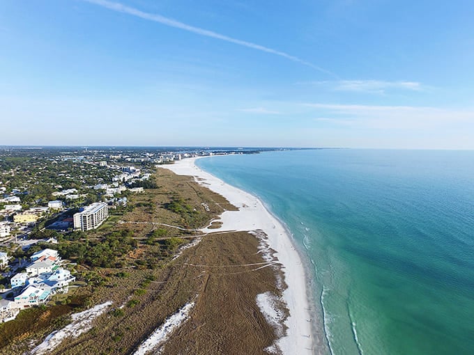 Siesta Key's coastline stretches like nature's welcome mat, inviting you to kick off your shoes and stay awhile.