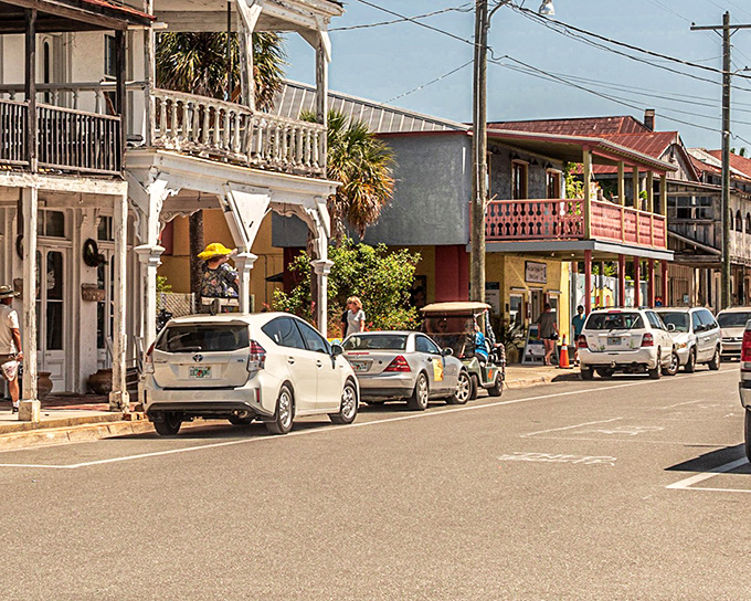 Downtown Cedar Key's historic buildings line streets where time moves slower than the tide, preserving Old Florida's unhurried charm.