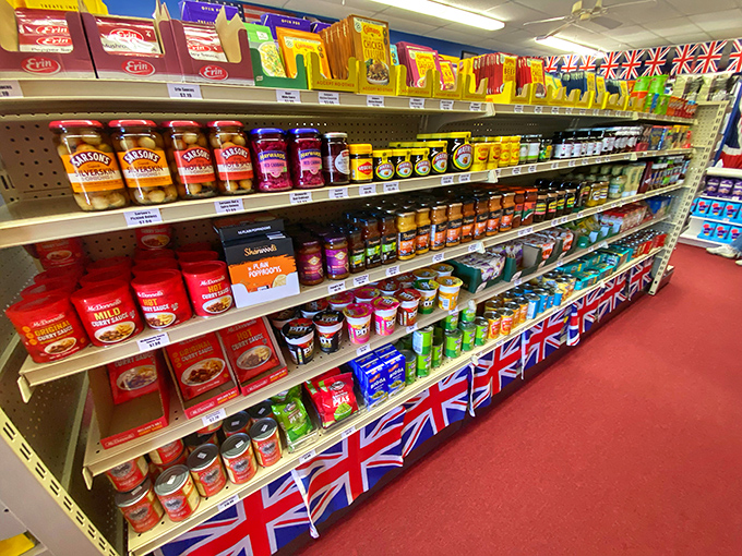 A treasure trove of British pantry staples lines these shelves, from Branston Pickle to Bisto gravy &ndash; the building blocks of proper UK comfort food.