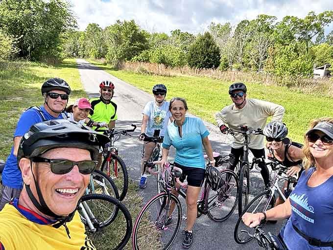Nothing says "we're having more fun than people stuck in traffic" quite like a group of cyclists grinning their way through Florida's backroads together.