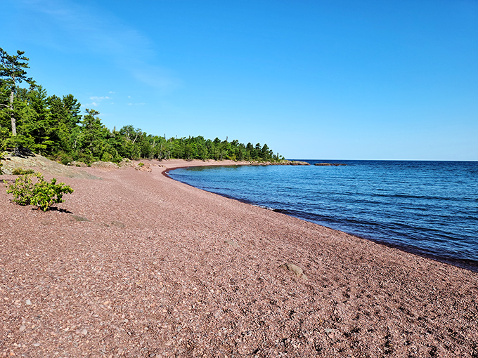 Hunter's Point Park offers pink rhyolite shorelines and crystal waters so clear you'll swear you're in the Caribbean &ndash; until you dip a toe in.