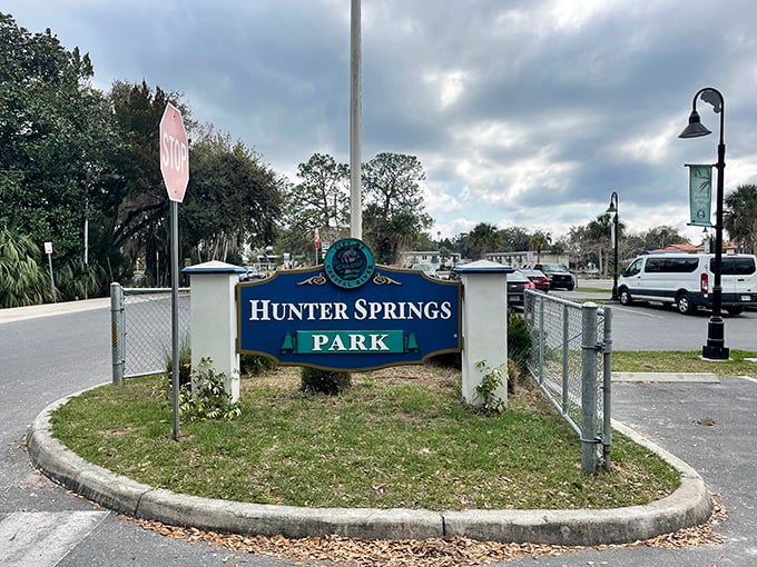 Where even the stop signs seem to suggest "slow down and enjoy the view" rather than just halting traffic.