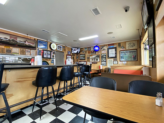 Step inside to discover a time capsule of Americana &ndash; checkered floors, wood paneling, and walls plastered with decades of local memories.