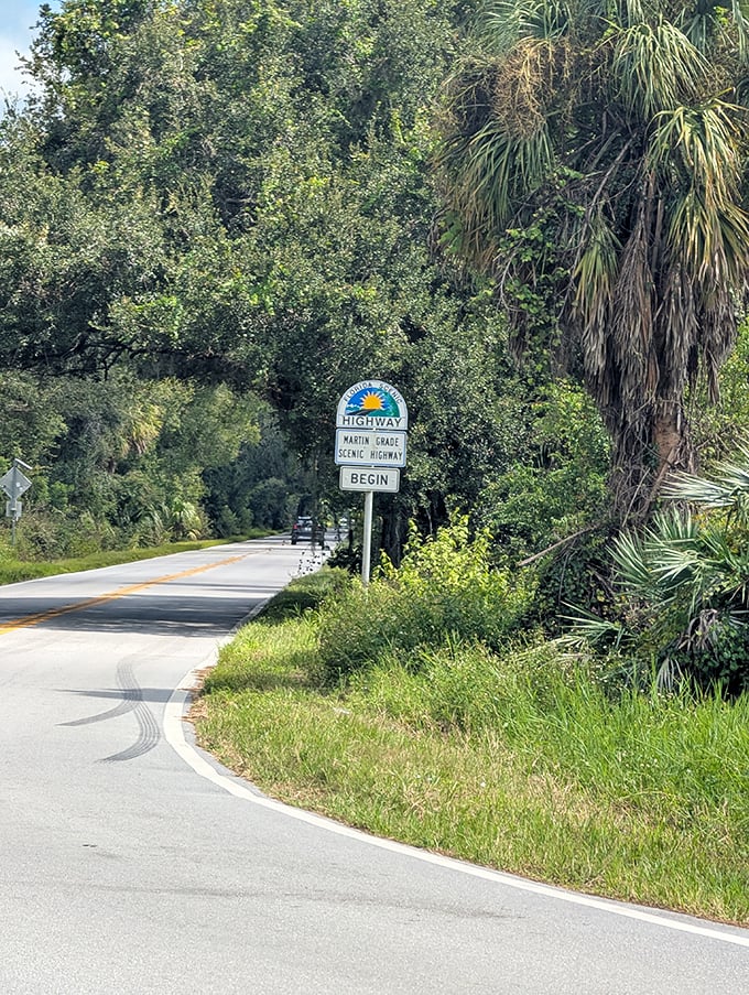The welcoming sign marks the beginning of your journey into Old Florida's enchanted corridor.