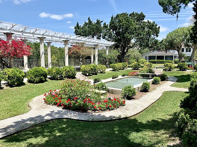 These formal gardens at Historic Spanish Point prove that nature cleans up pretty nicely when given the chance.