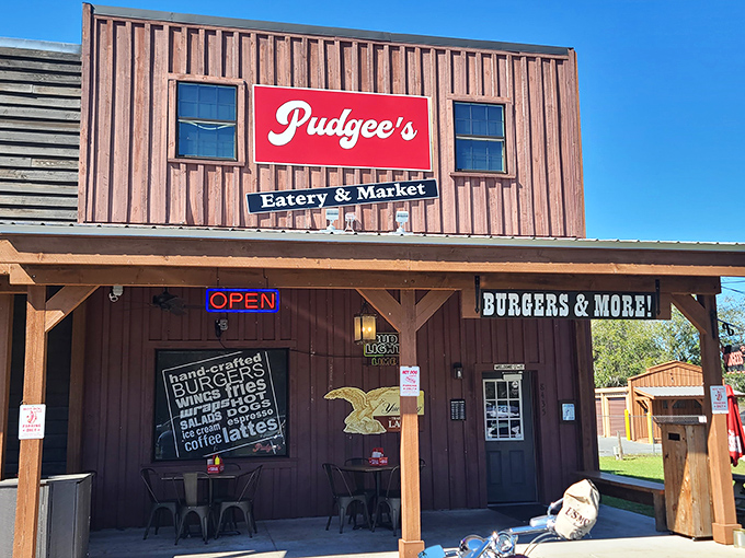 Pudgees' rustic wooden exterior houses some of Florida's finest hot dogs and burgers, a roadside attraction for serious food lovers.