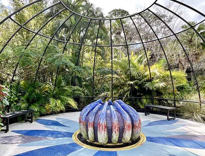 That blue sculpture looks like something Dr. Seuss would design after a particularly inspired afternoon, whimsical and wonderful in equal measure.