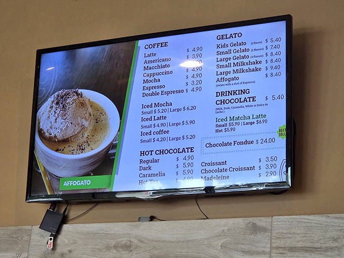 That menu isn't just a list&mdash;it's a roadmap to chocolate happiness with stops at Affogato Avenue and Gelato Boulevard.