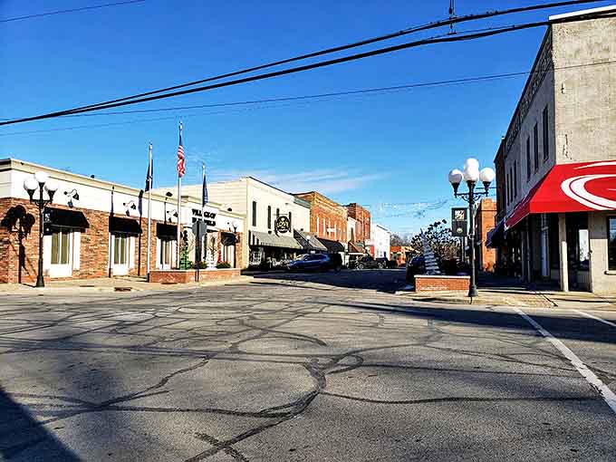 Wide streets and classic architecture create the kind of downtown where you actually want to park and walk instead of just driving through.