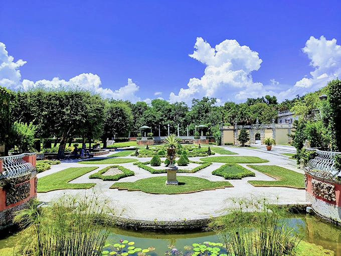 The formal gardens display such geometric precision that you'll wonder if the hedges signed a contract promising to stay perfectly shaped.