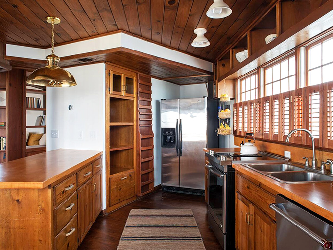 This isn't your average rental kitchen &ndash; warm wood cabinetry and modern appliances make cooking feel less like a chore and more like an event.