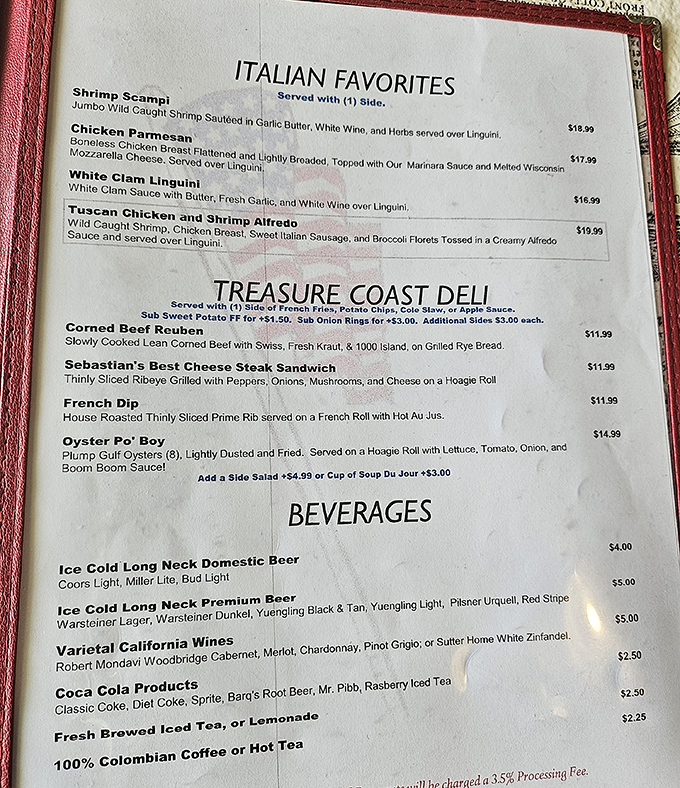 The menu reads like a delicious United Nations assembly, where Polish pierogi and Italian classics share space with Florida's freshest seafood offerings.