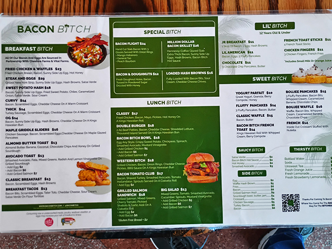 The menu doesn't mince words &ndash; it's all about bacon in its most glorious forms, with playful categories that make ordering an adventure.