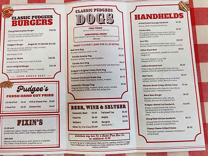 This menu reads like a greatest hits collection of American comfort food, making decisions deliciously difficult for hungry diners.