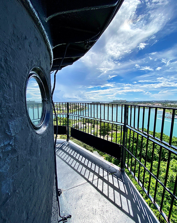After conquering 105 steps, this breathtaking panorama of turquoise waters and distant horizons makes every burning calf muscle worthwhile.