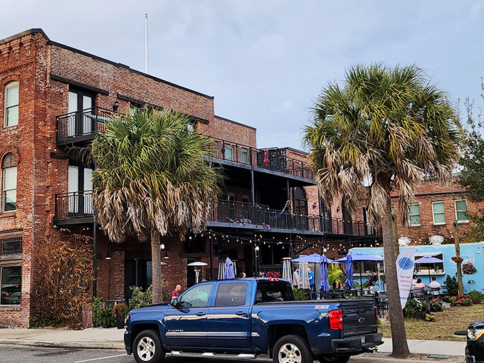 Velchoff's Corner stands as a testament to historic brick architecture, where modern businesses thrive in buildings that have witnessed a century of Palatka stories.