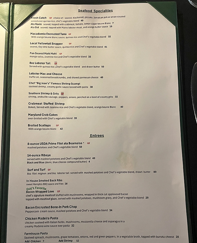 The seafood-centric menu tempts with fresh catches and creative preparations &ndash; each dish telling a delicious story of the surrounding waters.