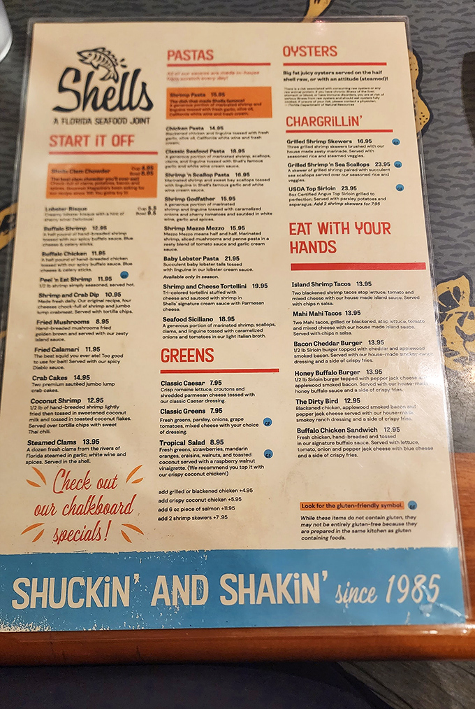 The menu reads like a love letter to seafood enthusiasts &ndash; from Shells Clam Chowder to Baby Lobster Pasta, ocean treasures await at every turn.