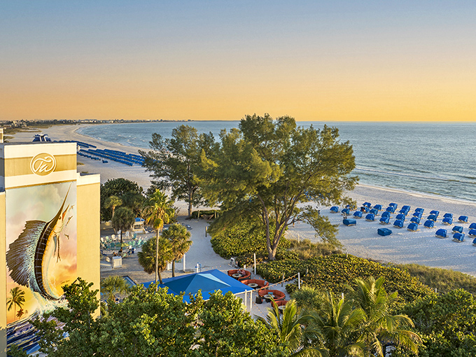 White sandy beaches stretch like nature's welcome mat, inviting visitors to leave footprints and take home memories of St. Pete's coastal magic.