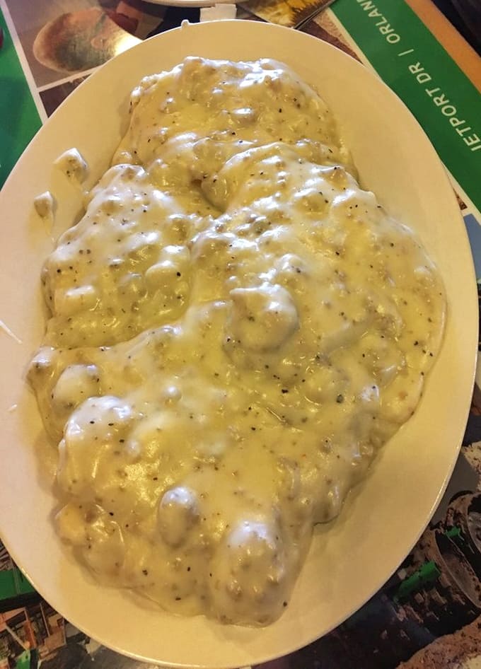 Behold the biscuits and gravy that launched a thousand return visits, creamy and comforting in all the right ways.