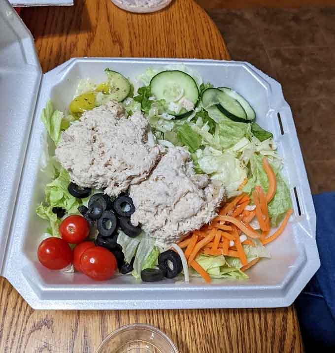 This tuna salad isn't playing around with those generous scoops sitting pretty on fresh greens, making healthy eating look actually appealing for once.