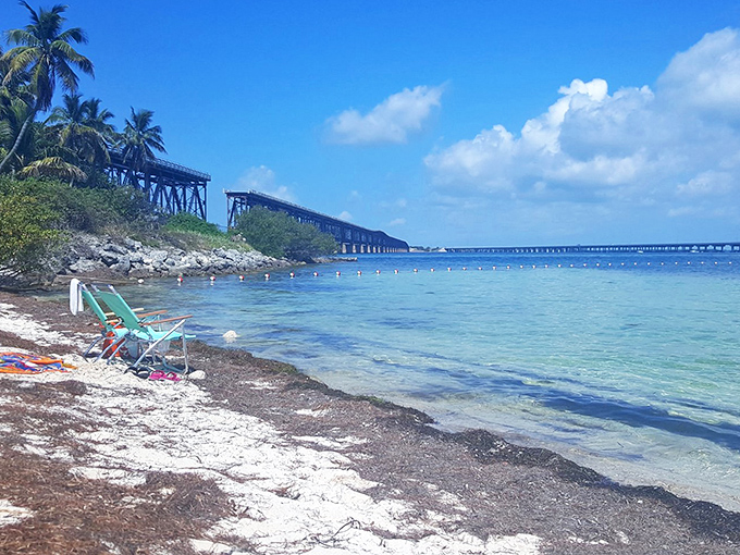 Beach chairs await under the Florida sun, ready for that post-snorkeling nap when your arms feel like overcooked spaghetti.