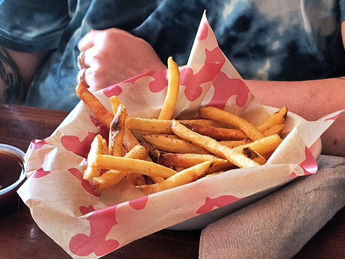 Fries: Golden, hand-cut potato perfection that makes you wonder why anyone would ever settle for the frozen kind. Worth every delicious calorie!