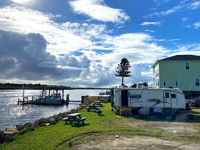 Canaveral National Seashore's primitive camping area, where RVs can park with direct access to unspoiled Atlantic beaches.