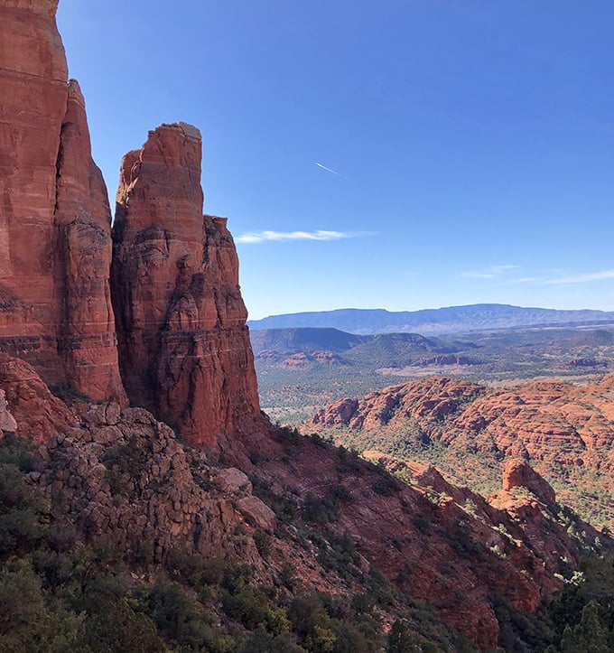 Taking in the breathtaking red rock vistas while hiking through Sedona; every turn offers a more spectacular view than before.