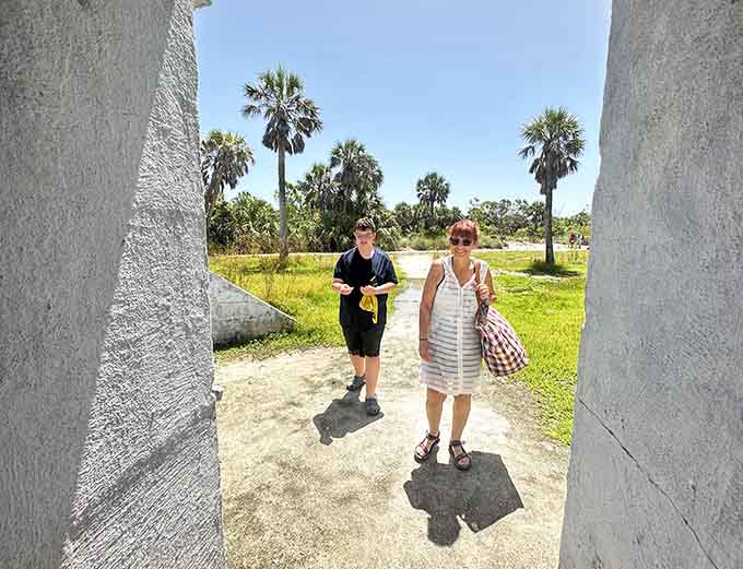 Visitors explore the fort ruins with the kind of wonder usually reserved for discovering your favorite restaurant has added new menu items, except this is way cooler.