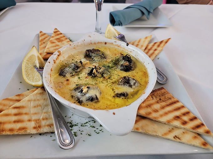 Escargot Alcazar: These little swimmers found their way back to the pool, albeit in a more buttery, garlicky, and decidedly more delicious form.