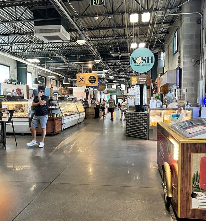 NOSH's sleek interior offers a moment of calm amid the market's energy &ndash; a perfect spot to refuel and people-watch.