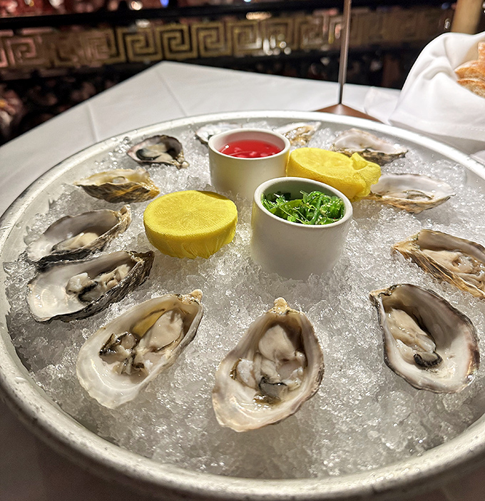 Fresh treasures from the sea arrive on beds of ice, each briny morsel telling tales of ocean depths and coastal breezes.