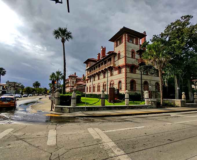 Even from the street, this building commands attention like a celebrity trying to go incognito but wearing a sequined jumpsuit.