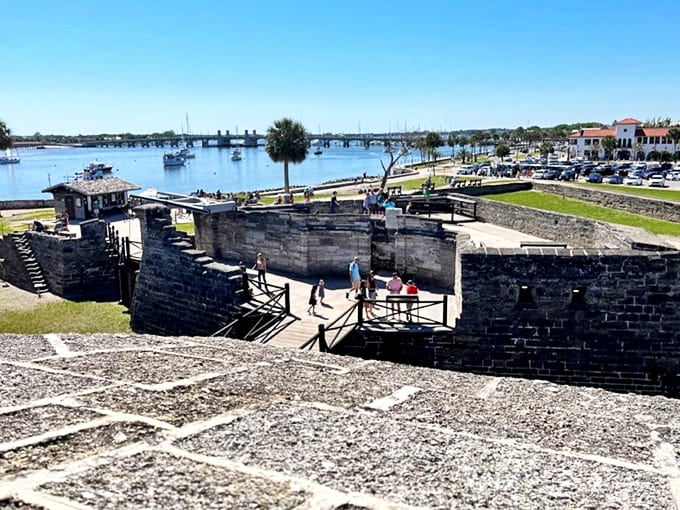 The imposing stone walls of Castillo de San Marcos stand guard over St. Augustine's harbor. History you can touch!