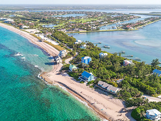 Stuart's waterfront offers spectacular views across the St. Lucie River, with palm trees framing this "Sailfish Capital of the World."