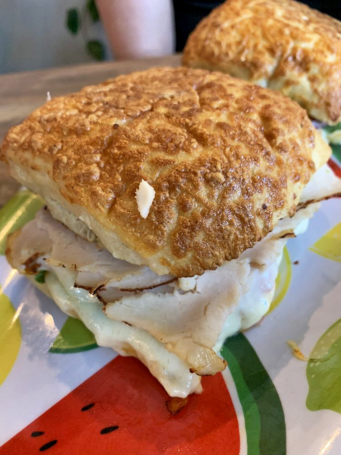 This artisan turkey sandwich isn't just lunch &ndash; it's architecture between bread slices, with layers of flavor that deserve their own blueprint.