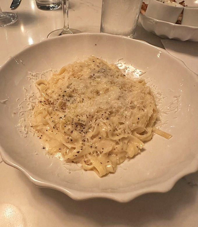 The minimalist's dream pasta &ndash; proof that when you have perfect technique, three ingredients are all you need for a religious experience.