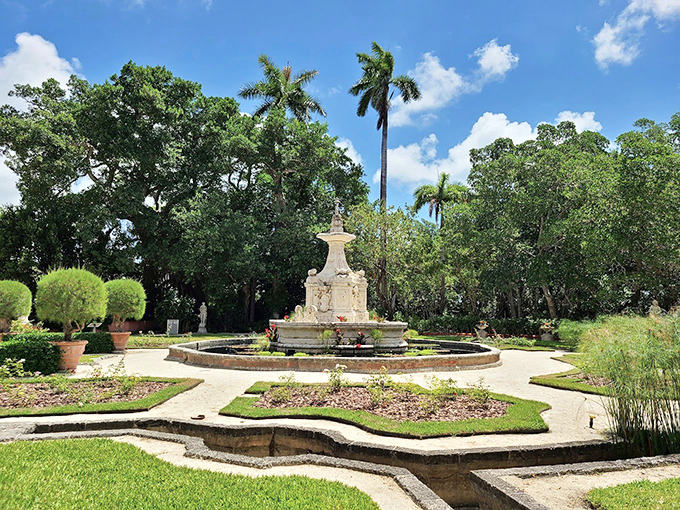 The central fountain creates a serene focal point where visitors contemplate life's big questions, like "How much would my water bill be for this?"