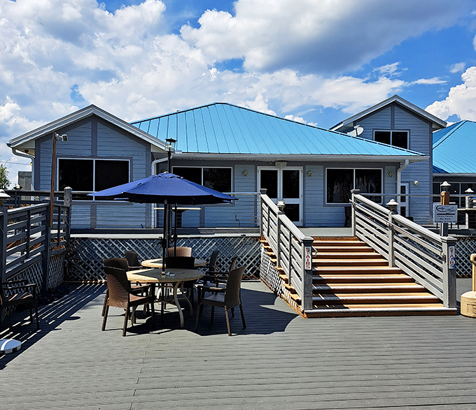 Corky Bell's blue-roofed haven promises seafood so fresh you'll swear the fish jumped straight from the St. Johns River onto your plate.