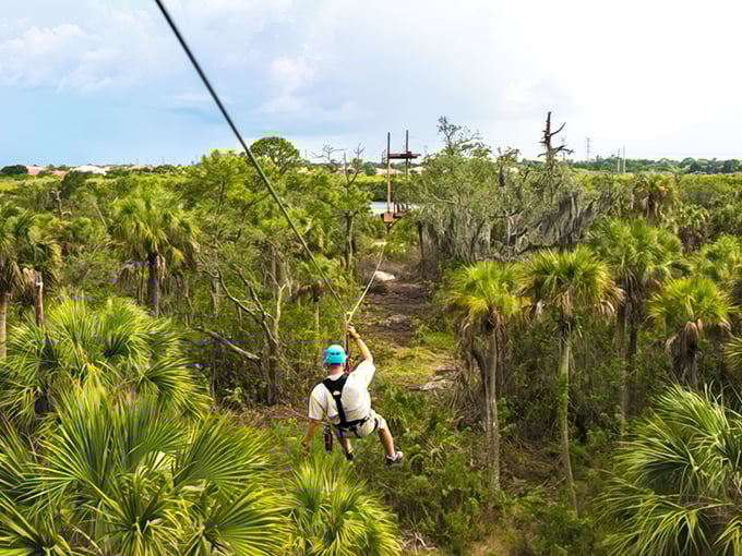 Zip through treetops at Empower Adventures &ndash; proving Florida's thrills aren't limited to theme park roller coasters.