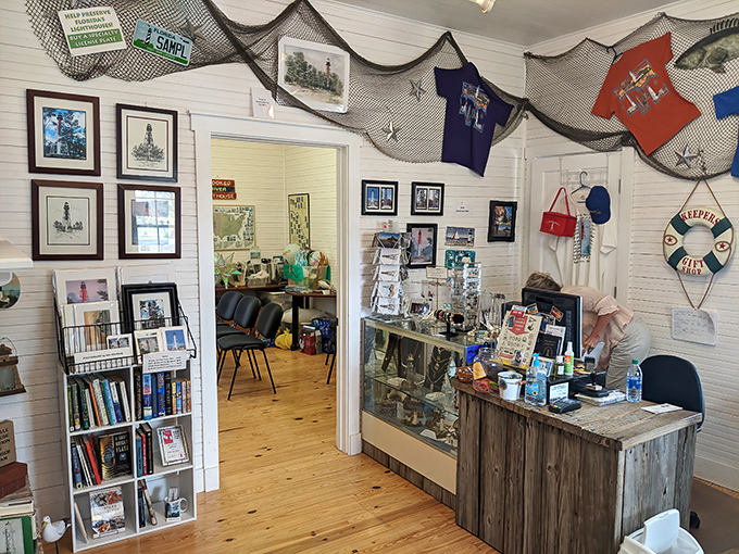 Maritime treasures and coastal memories line the walls, each artifact whispering tales of storms weathered and ships guided.