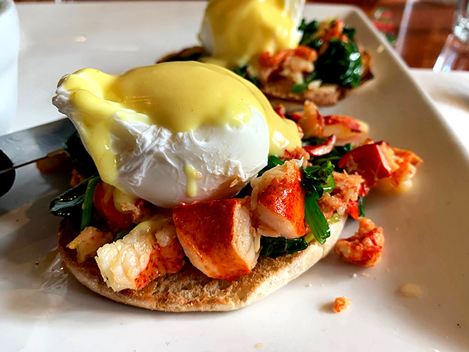 Breakfast reaches new heights with this Lobster Benedict &ndash; where buttery lobster meat meets runny eggs and hollandaise in a morning masterpiece.