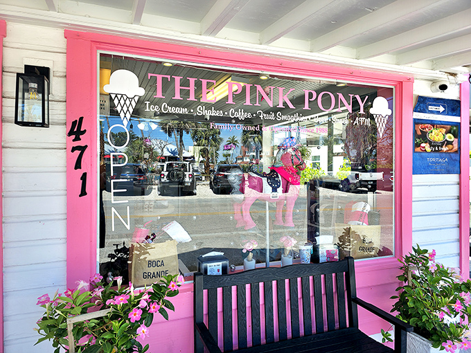 The Pink Pony's candy-colored storefront promises sweet relief from the Florida heat &ndash; their homemade ice cream has cooled sun-kissed visitors for generations.